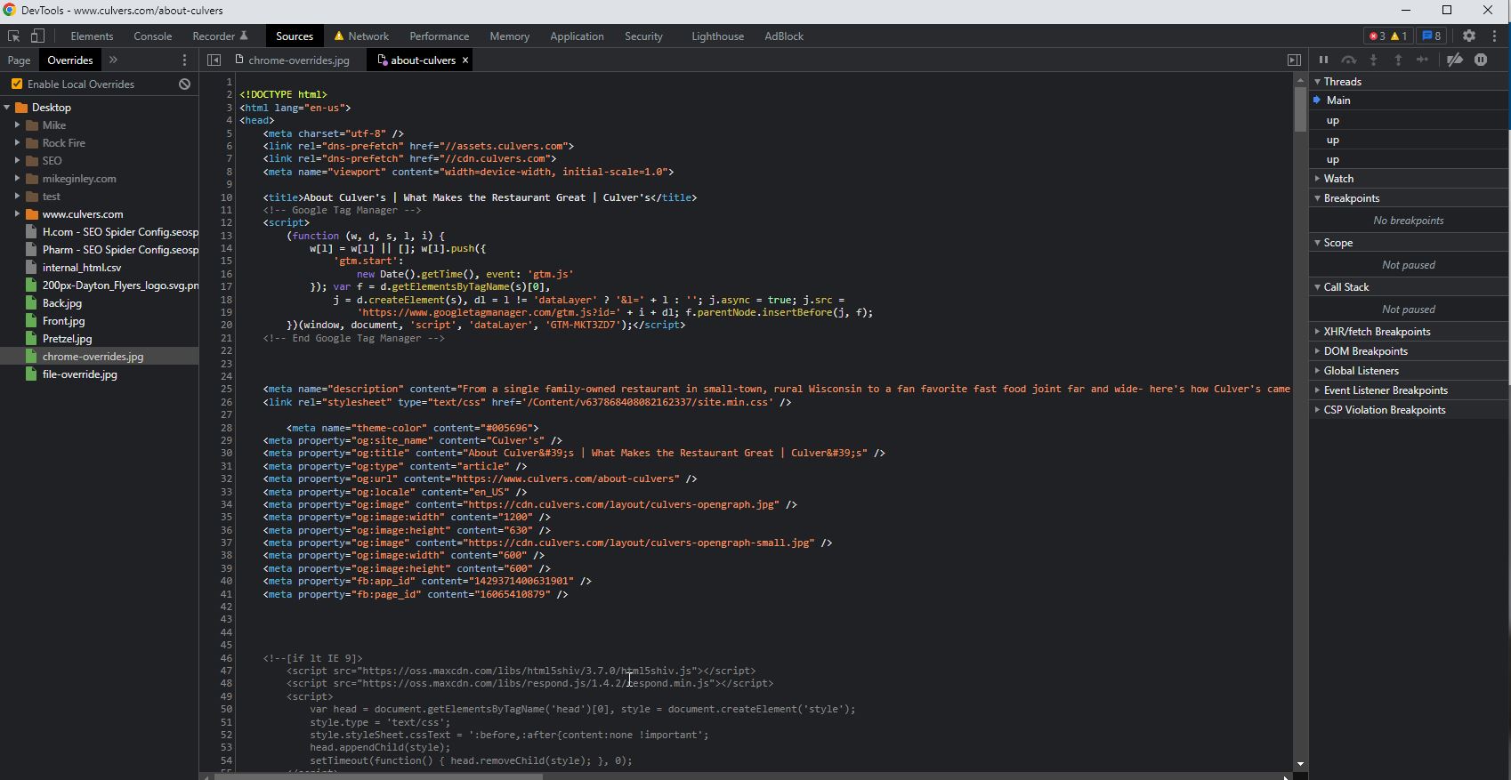 Chrome DevTools Override For SEO | Mike Ginley