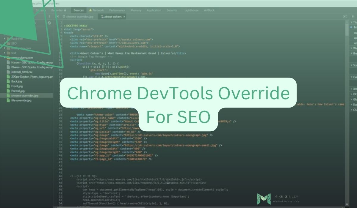 Chrome DevTools Override For SEO | Mike Ginley